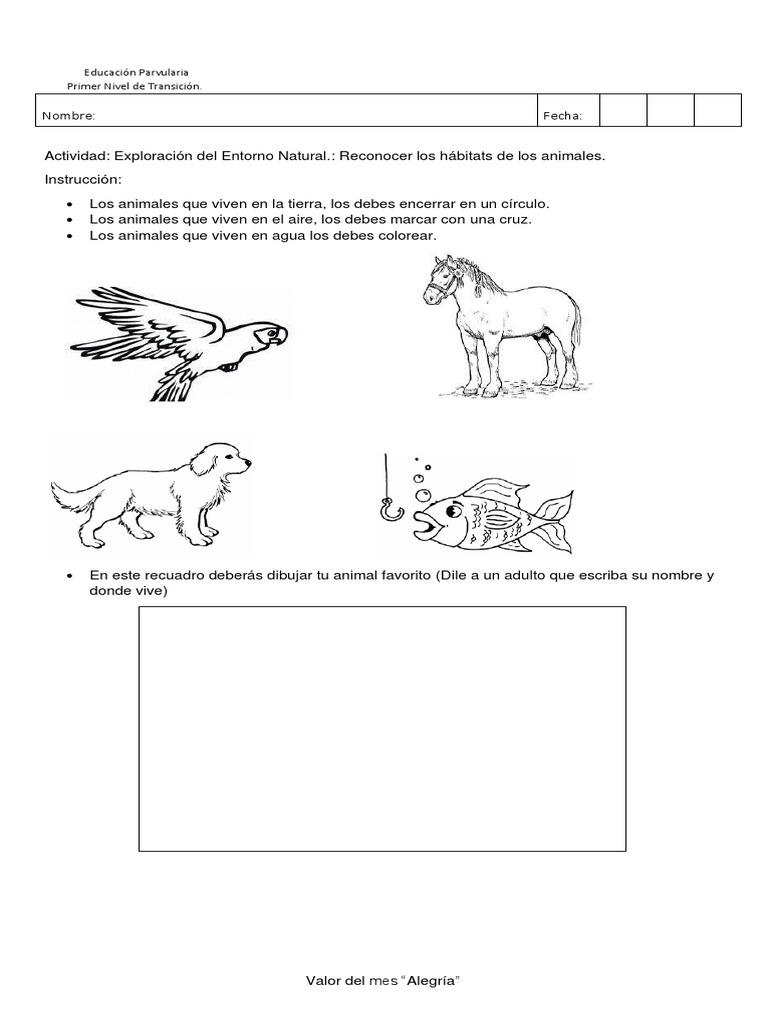 Actividad de Hábitats para Niños | PDF | Arte