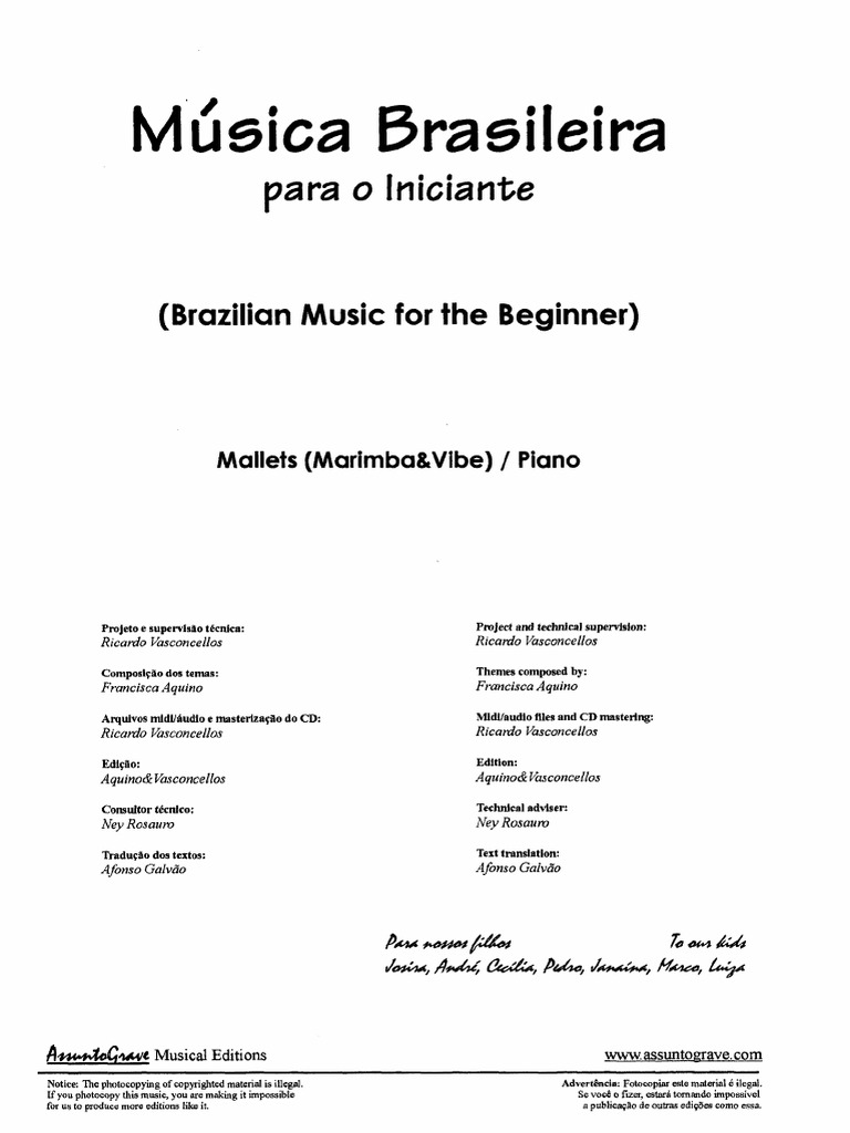 Brazilian Music For The Beginner Piano Part by Francisca Aquino | PDF