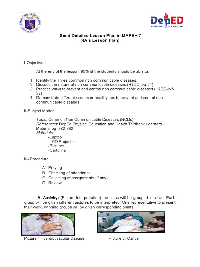 Semi-Detailed Lesson Plan in MAPEH 7 (4a's Lesson Plan) | PDF | Non ...