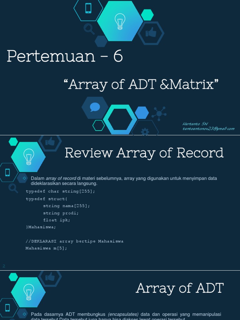 Pertemuan 6 - Array of ADT Dan Matrix | PDF