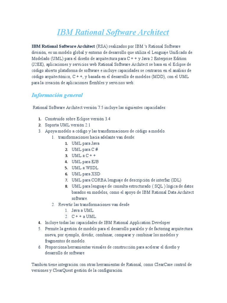 IBM Rational Software Architect | PDF | Ibm | Eclipse (software)