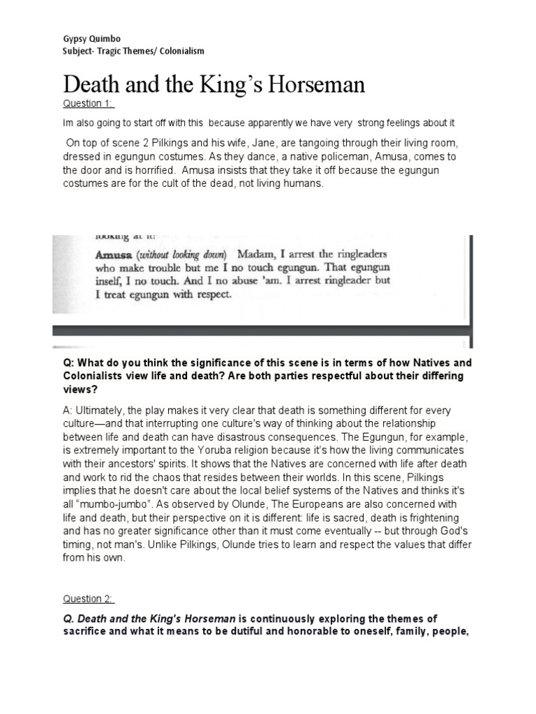 Death and The King's Horseman | PDF | Human Nature | Rituals