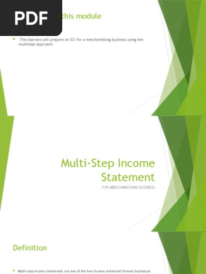 Multi Step Income Statement Format