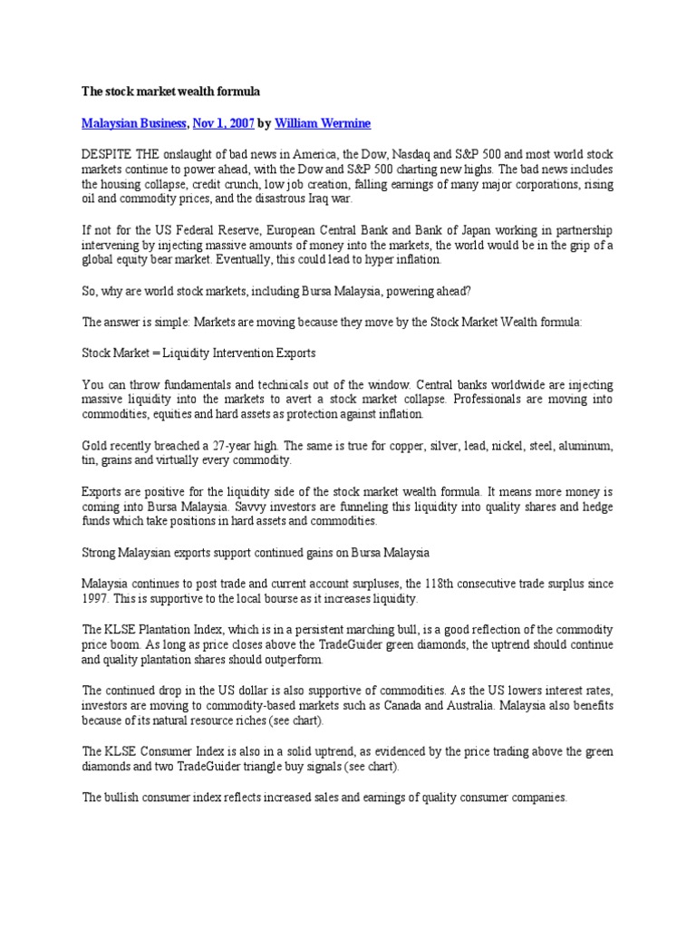 Malaysian Business Nov 1, 2007 William Wermine: The Stock Market Wealth ...