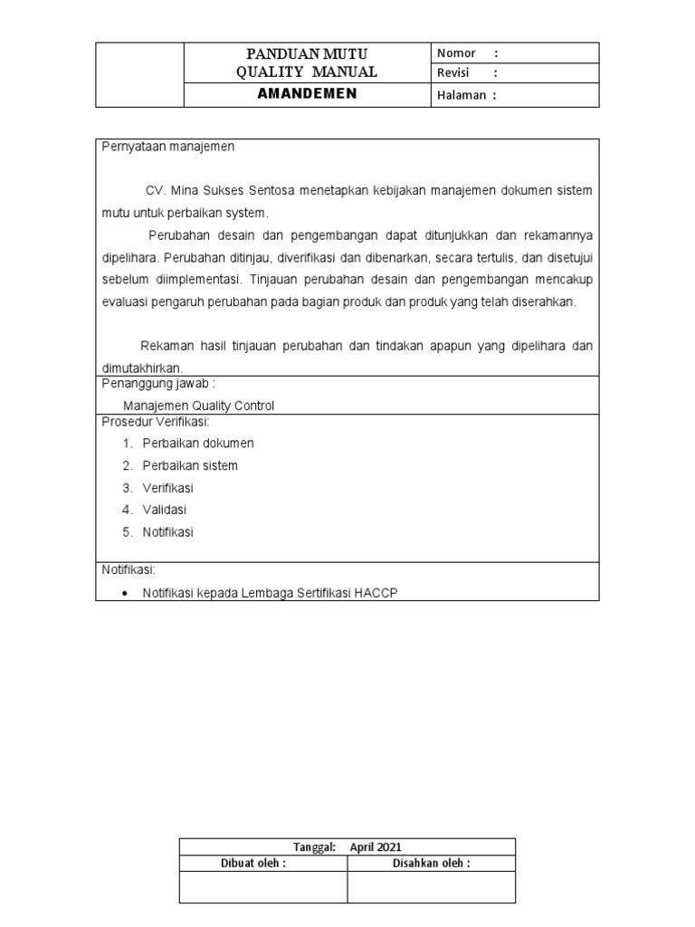 Memperbarui Panduan Mutu untuk Perbaikan Sistem | PDF