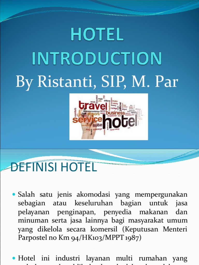 Materi Kuliah Pertemuan Ke 2 Hotel Introduction | PDF | Karier ...