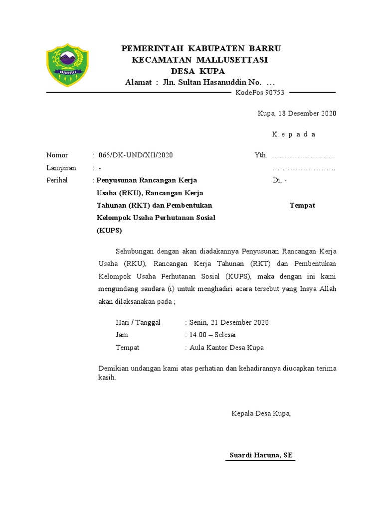 Undangan Desa Kupa | PDF