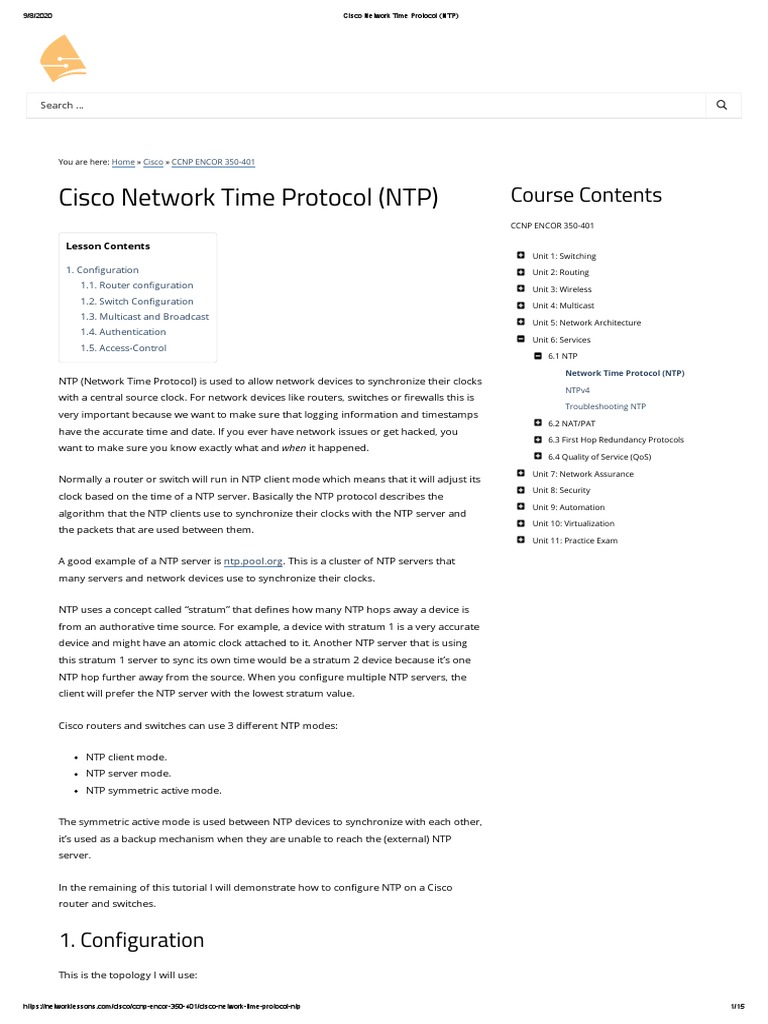 Cisco Network Time Protocol (NTP) | PDF | Router (Computing) | Computer Network