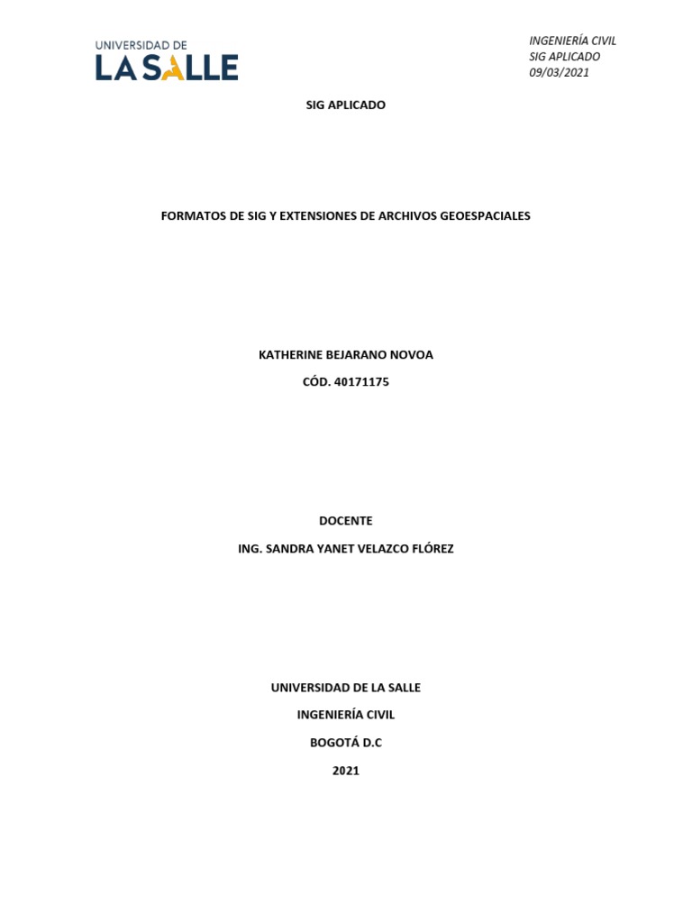 Formatos SIG y Archivos Geoespaciales | PDF | Sistema de información ...