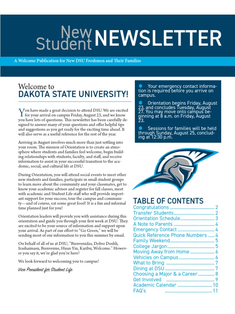 Design Project 3 - New Student Newsletter | PDF | Course Credit | Business