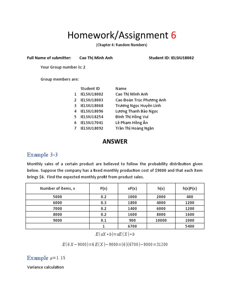Homework/Assignment: Answer | Download Free PDF | Poisson Distribution ...