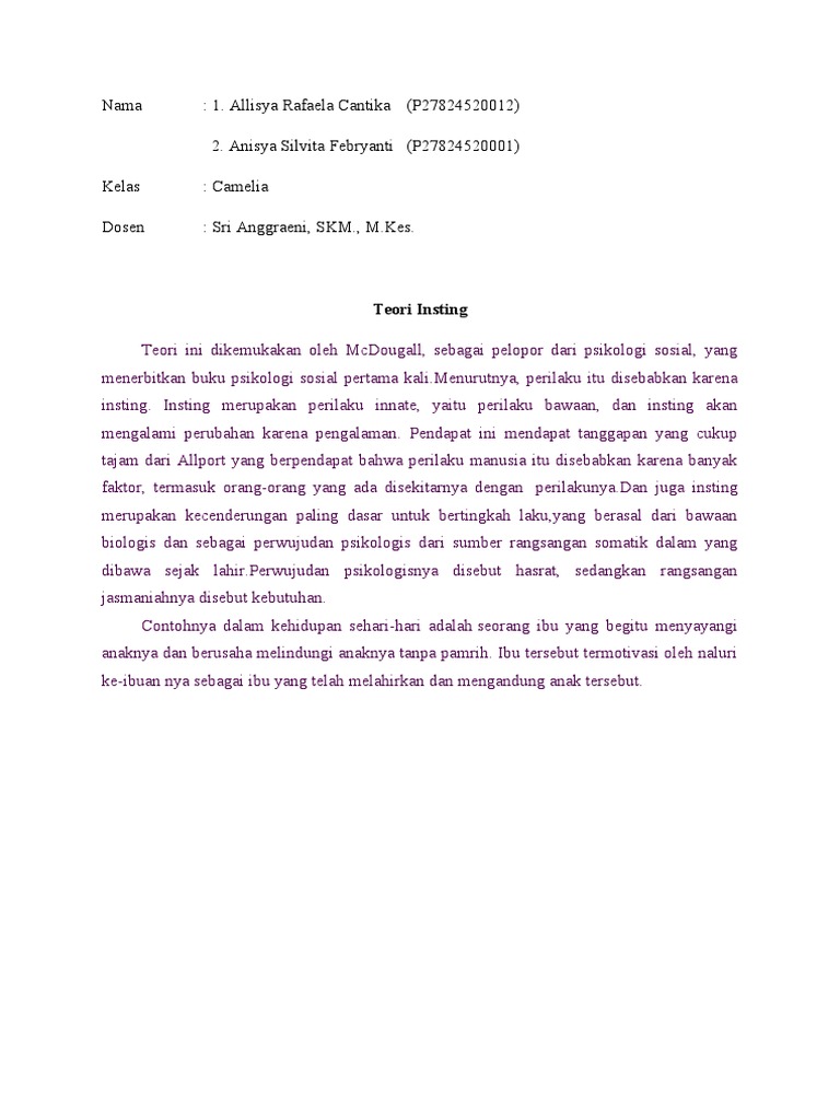 Teori Insting | PDF | Pengembangan Diri | Kesehatan Holistik