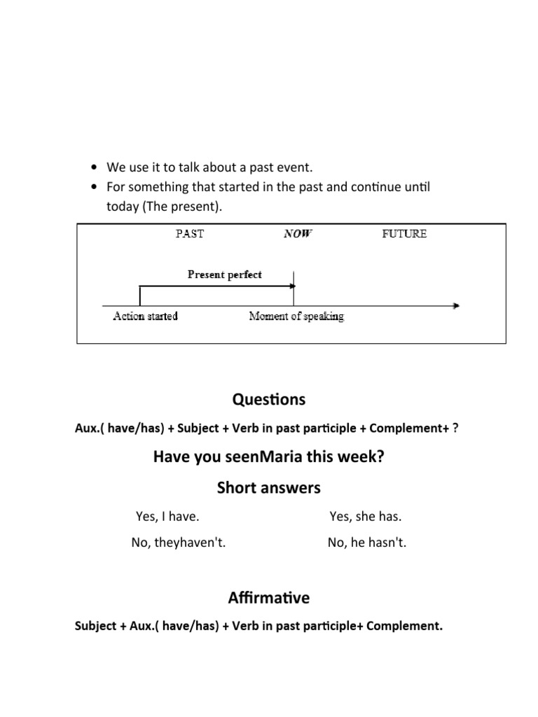 Present Perfect - For - Since | PDF | Verb | Linguistic Typology