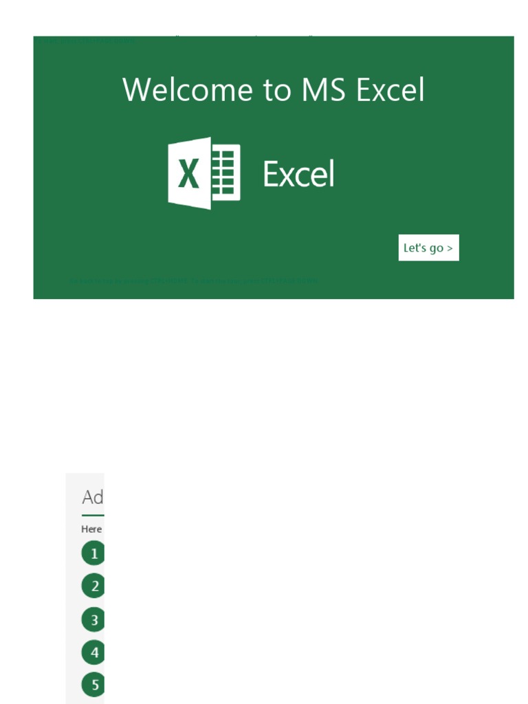 Welcome To Excel | PDF | Microsoft Excel | Computing