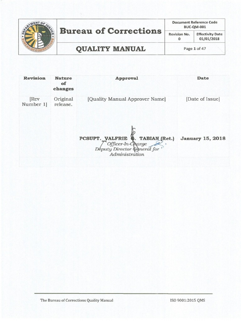Bucor Manual 2018 | PDF | Quality Management System | Iso 9000