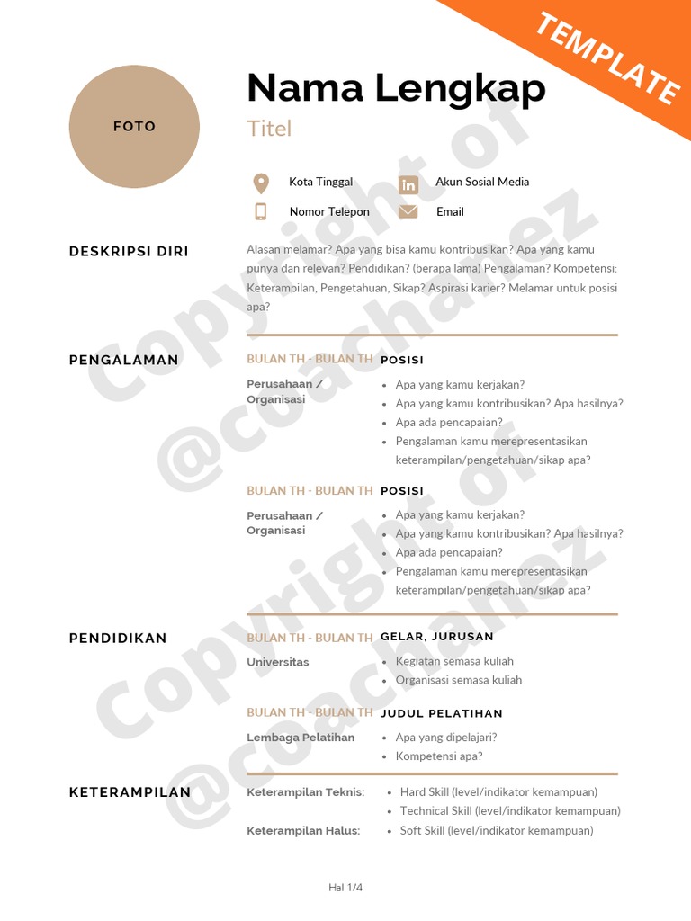 Template CV Pro Ala Coach Anez | PDF