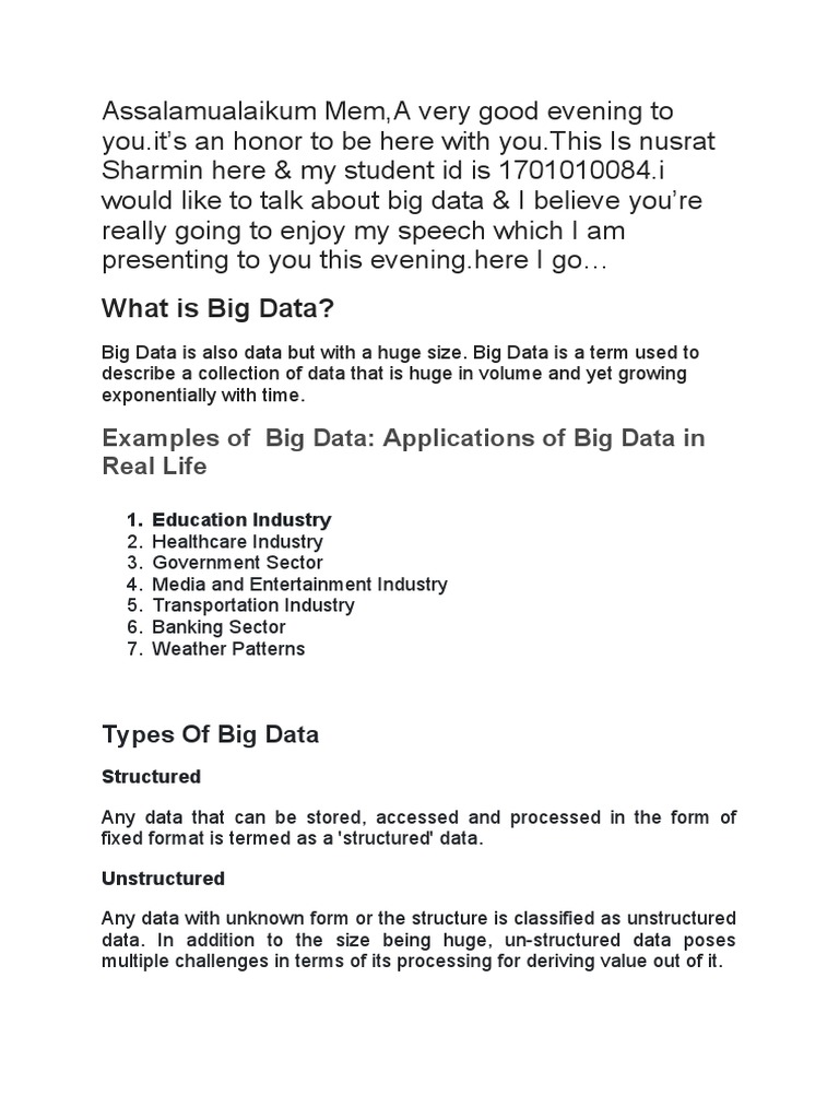 What Is Big Data?: Examples of Big Data: Applications of Big Data in ...