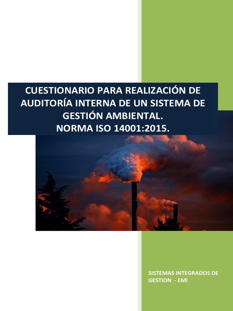 Check List Auditoría ISO 14001-2015 | PDF | Planificación | Auditoría