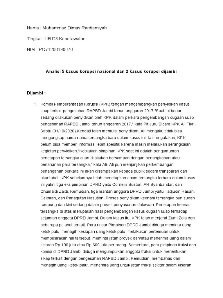 Analisi Kasus Korupsi - M.dimas 2b | PDF