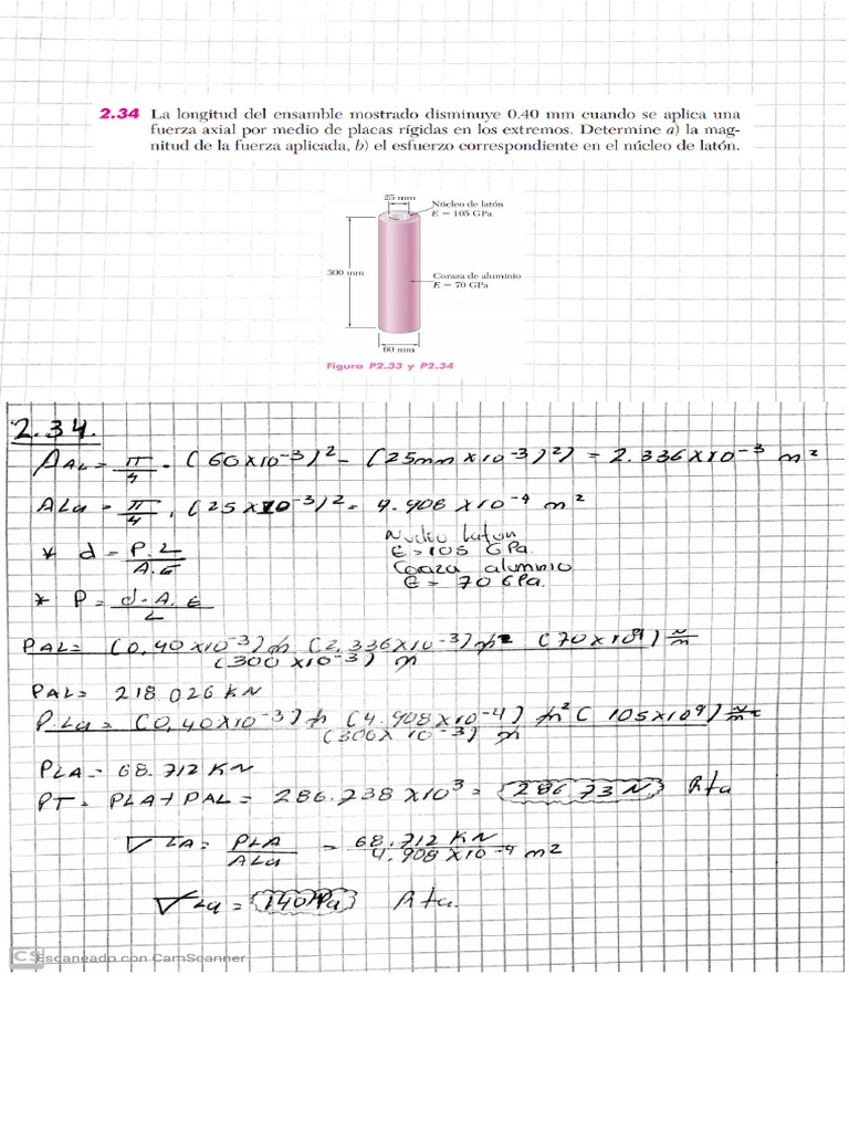 Ejercicios Resistencia de Materiales | PDF