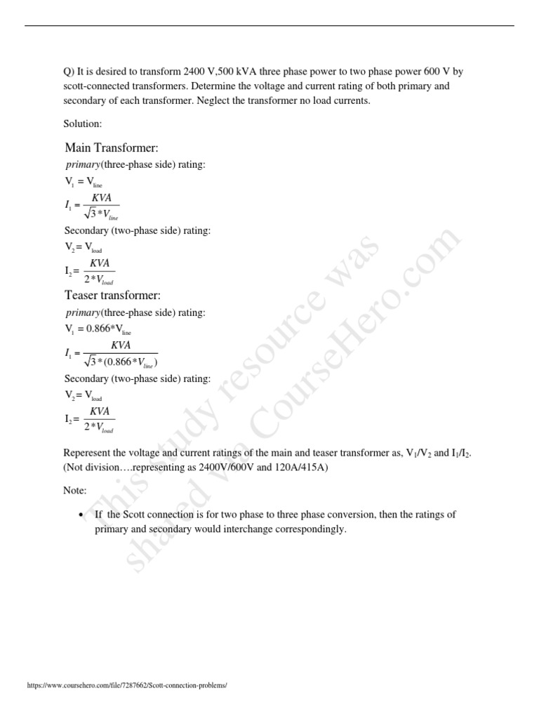 Scott Connection Problems | PDF | Electronic Engineering | Components