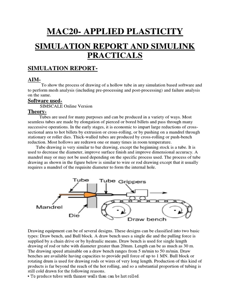 Simulation Report On Drawing of Hollow Tube | PDF | Structural Analysis ...