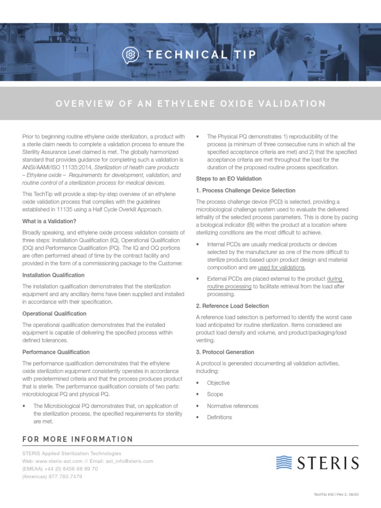 Technical Tip: Overview of An Ethylene Oxide Validation | PDF ...