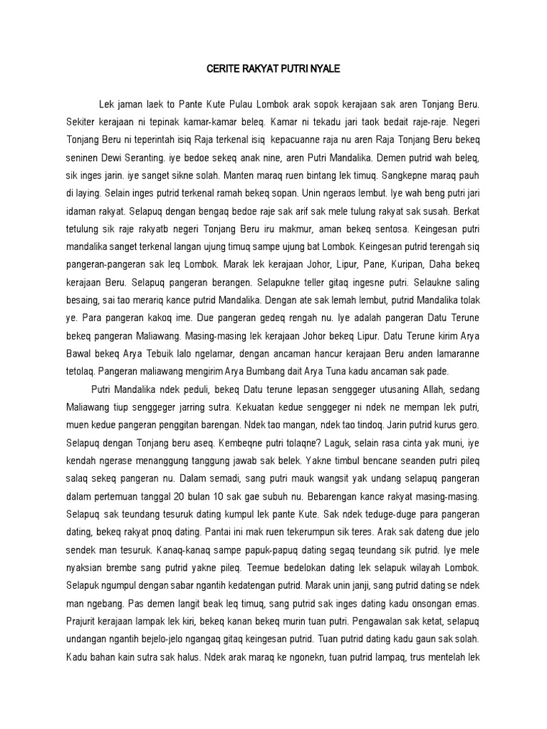 Cerita Bahasa Sasak | PDF