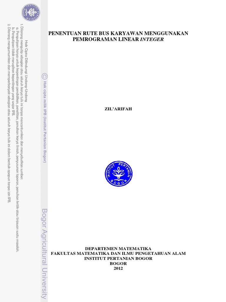 VRP Jadwal Bus | PDF