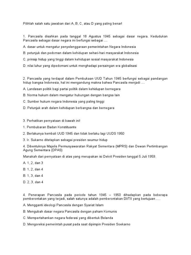 Soal Pas PKN Kelas 9 | PDF