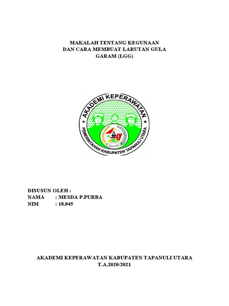 Makalah Tentang Kegunaan Dan Cara Membuat Larutan Gula Garam (LGG) | PDF