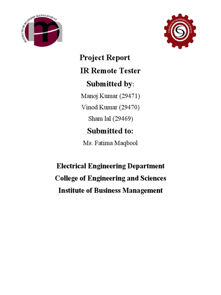 IR Remote Tester Project Report | PDF | Electrical Network | Resistor