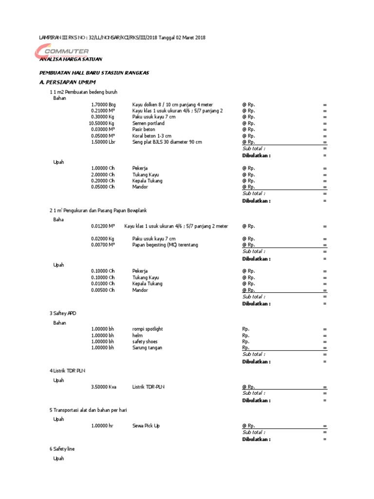 Analisa-Harga-Satuan Stasiun | PDF