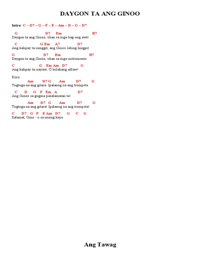 Fiesta Lyrics and Chords - 1 | PDF