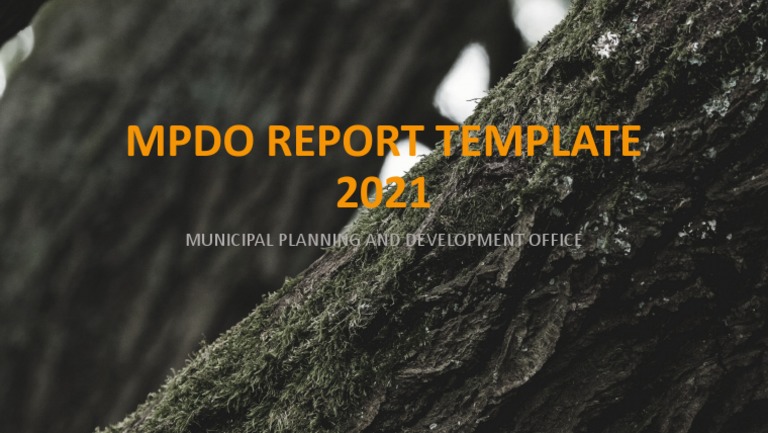 Mpdo Report Template 2021: Municipal Planning and Development Office | PDF