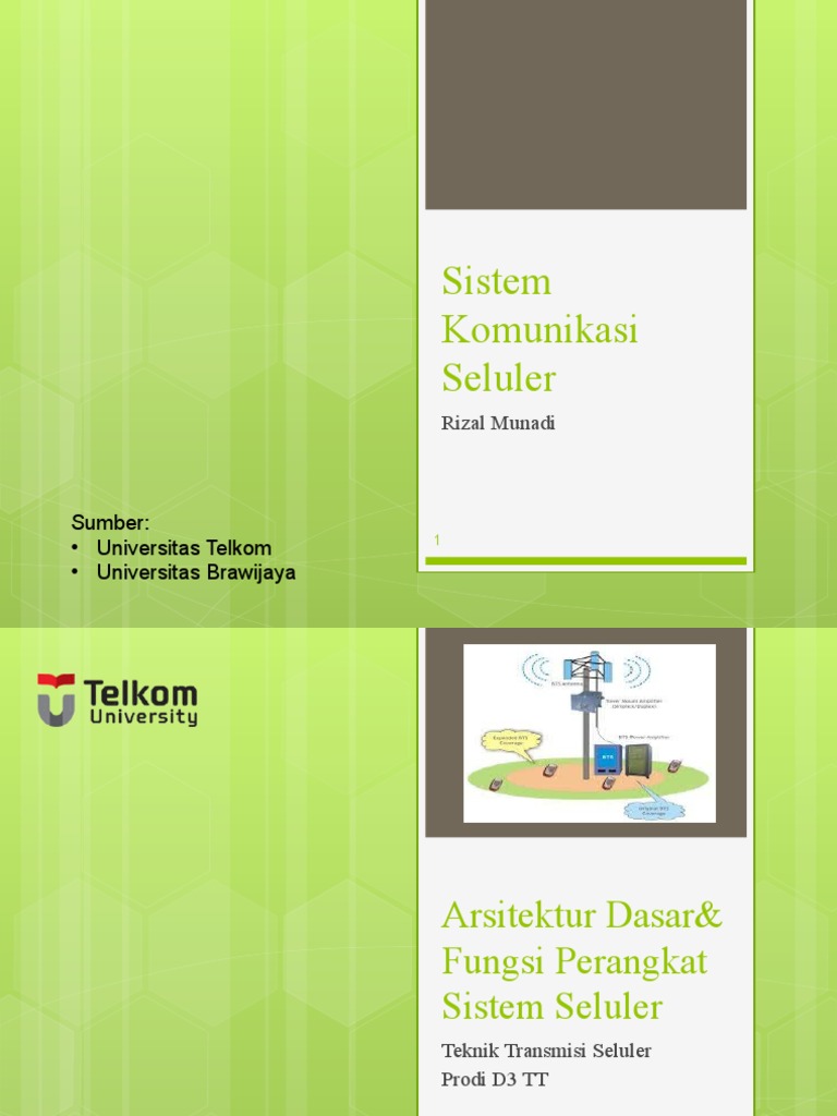 Sistem Komunikasi Seluler: Sumber: - Universitas Telkom - Universitas ...