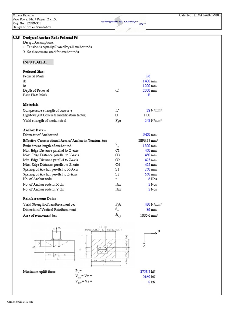 Anchor Rod Check - Pedestal | PDF | Composite Material | Concrete
