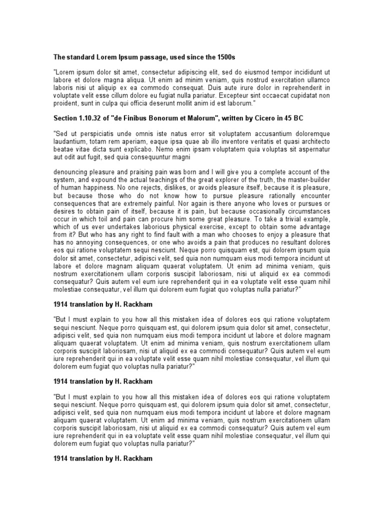 The Standard Lorem Ipsum Passage, Used Since The 1500s | PDF