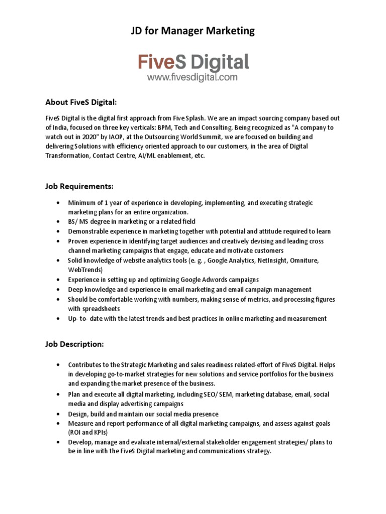 fpATeOR8WG - Marketing - FiveS Digital | PDF | Digital Marketing ...