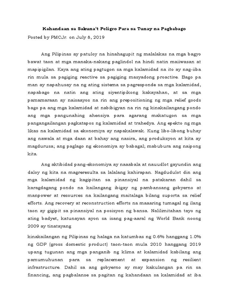 Kahandaan Sa Sakuna | PDF