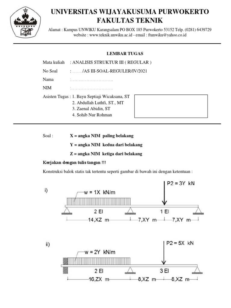 Soal Tugas Struktur As Iii Regular | PDF