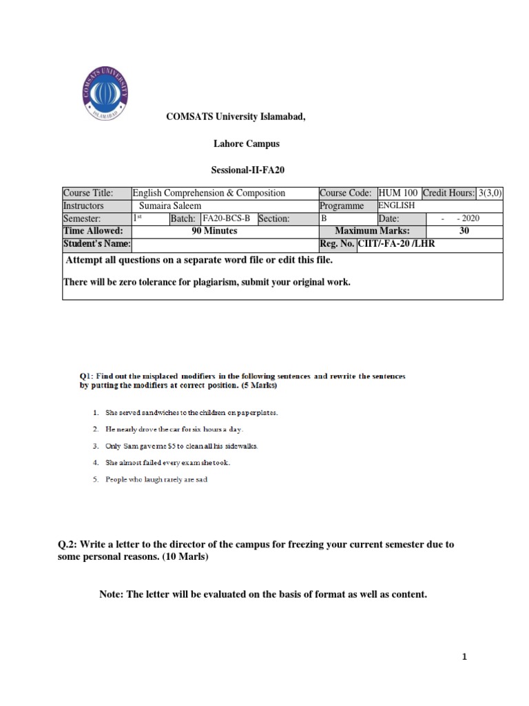 FA20-BCS-B-sessional II Paper | PDF