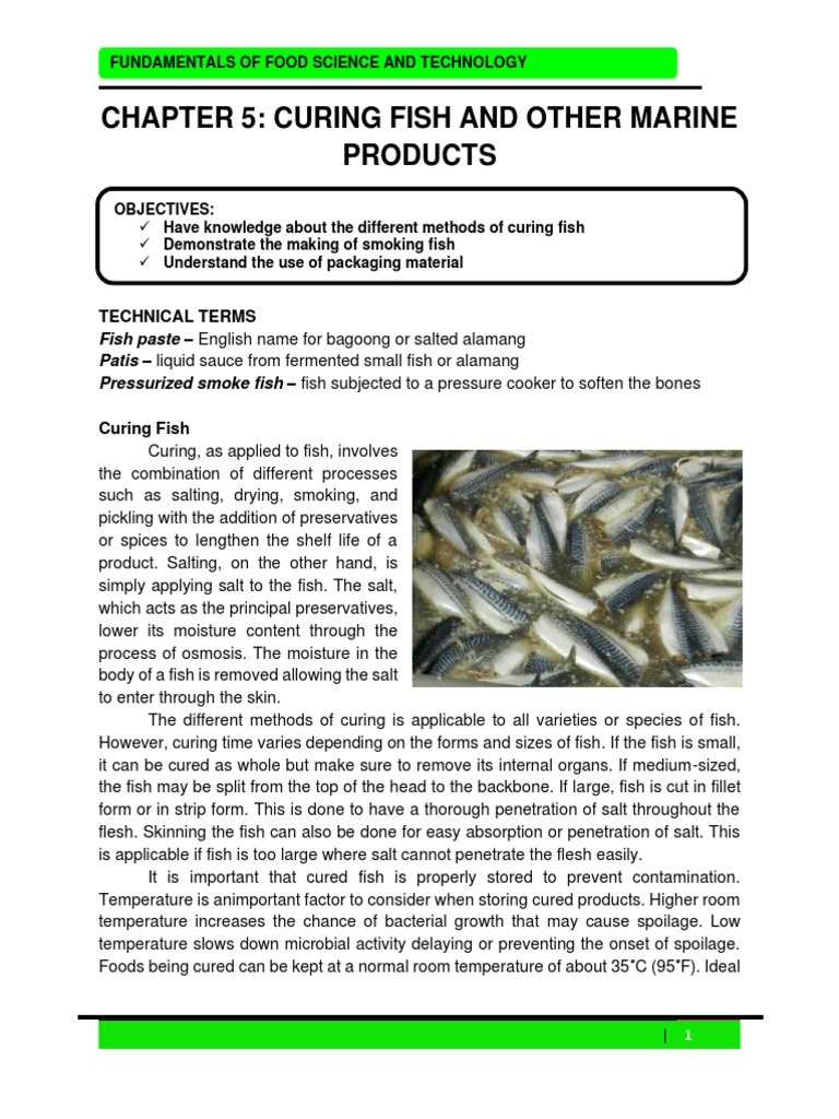 Chapter 5 Curing Fish and Other Marine Products | PDF | Smoking ...
