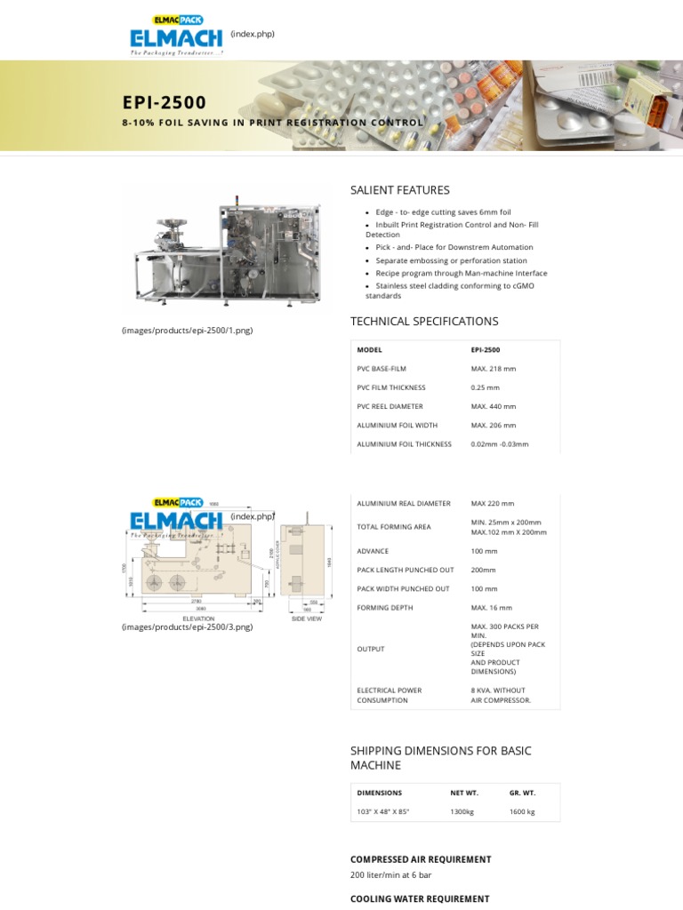 ELMACH Packages India Pvt. LTD - EPI-2500 | PDF | Aluminium Foil ...