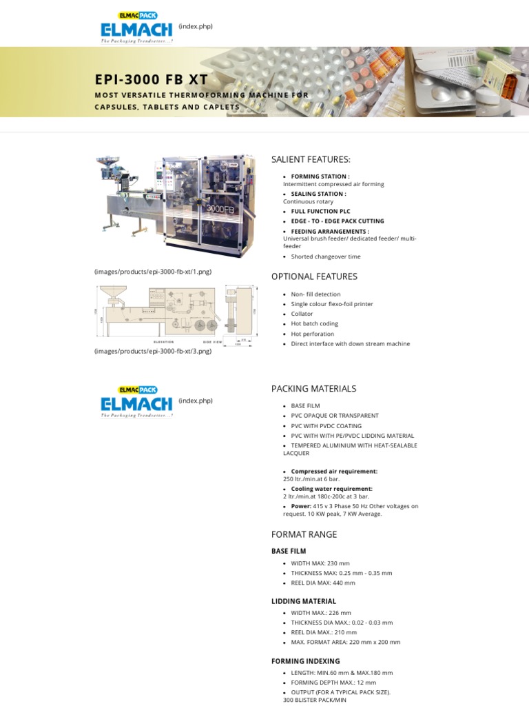ELMACH Packages India Pvt. LTD - EPI-3000 | PDF | Manufactured Goods ...