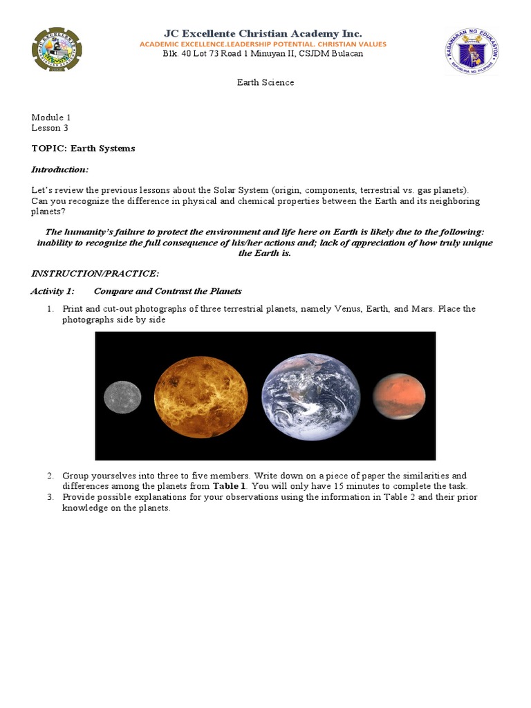 Earth Science - M01 - L03 - WEEK 2 | PDF | Atmosphere | Volcano