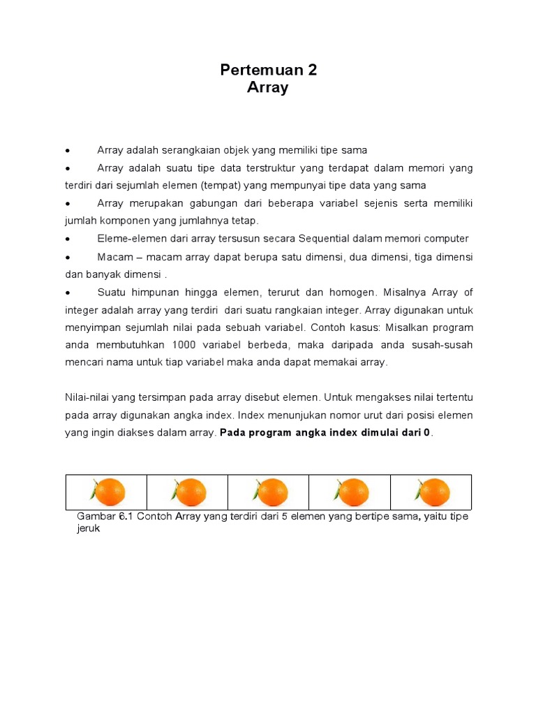 Pertemuan 2 Array | PDF