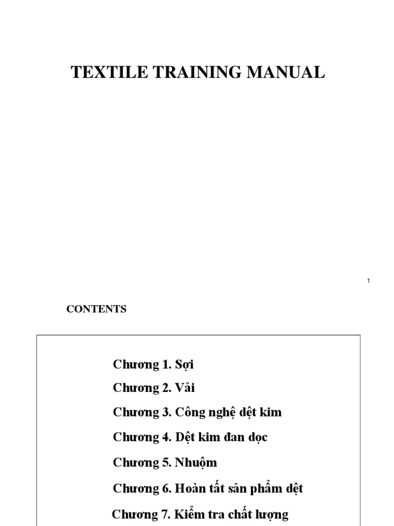 Textile Training Manual | PDF