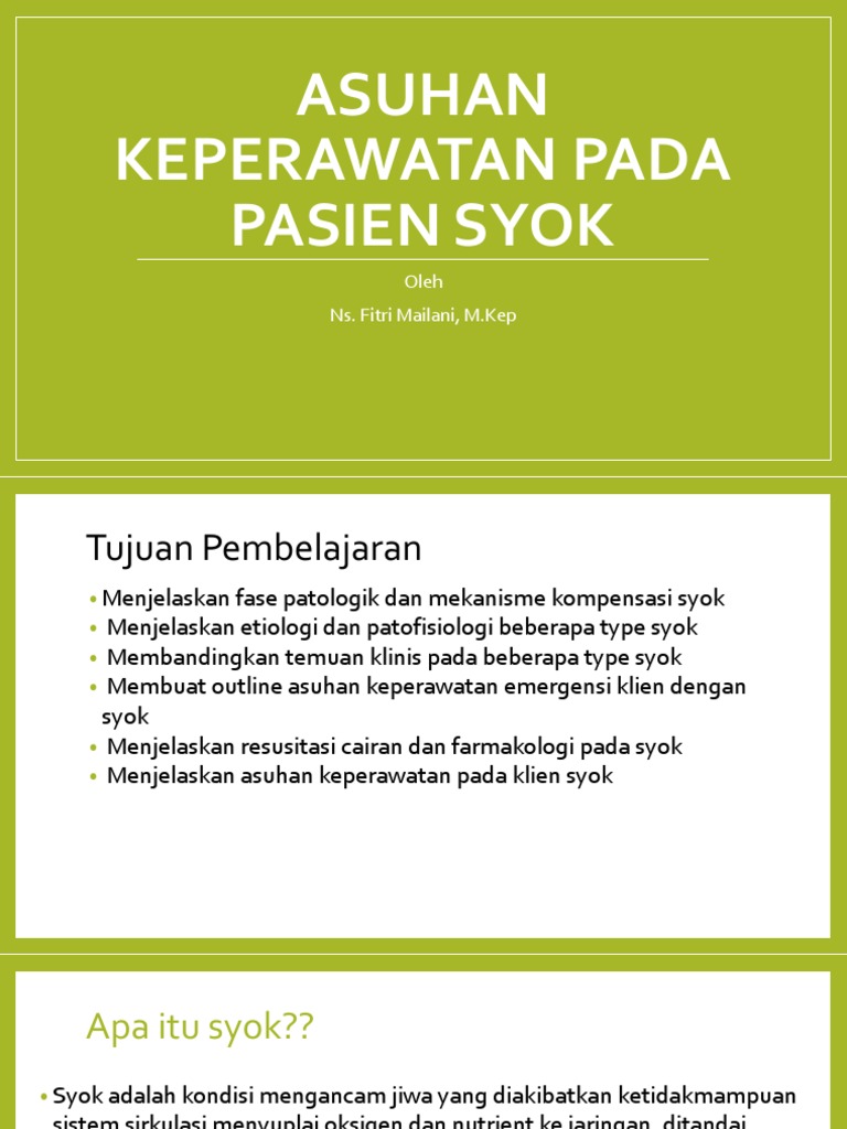Asuhan Keperawatan Pada Pasien Syok | PDF Asuhan Keperawatan Pada Pasien Syok | PDF
