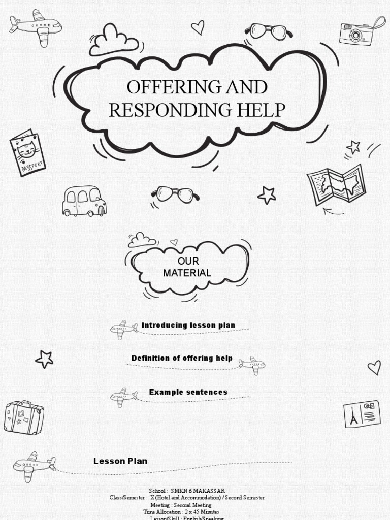 Offering and Responding Help | PDF | Lesson Plan | Conversation